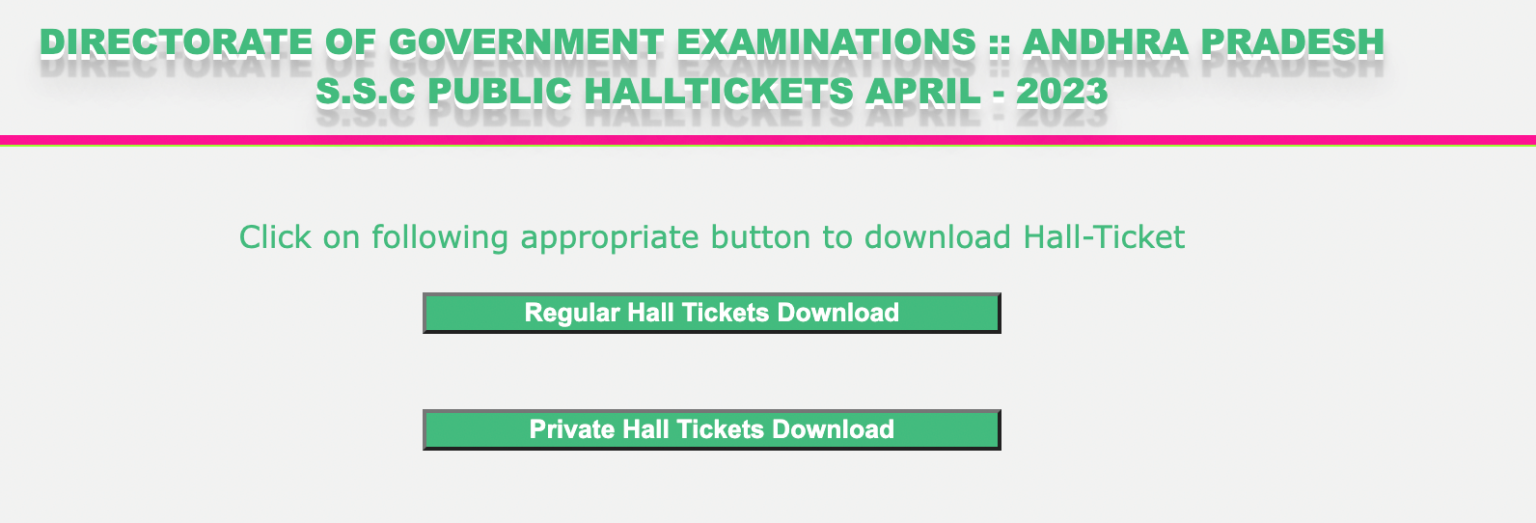 AP SSC Hall Ticket 2023 (Released) | AP 10th Class Admit Card